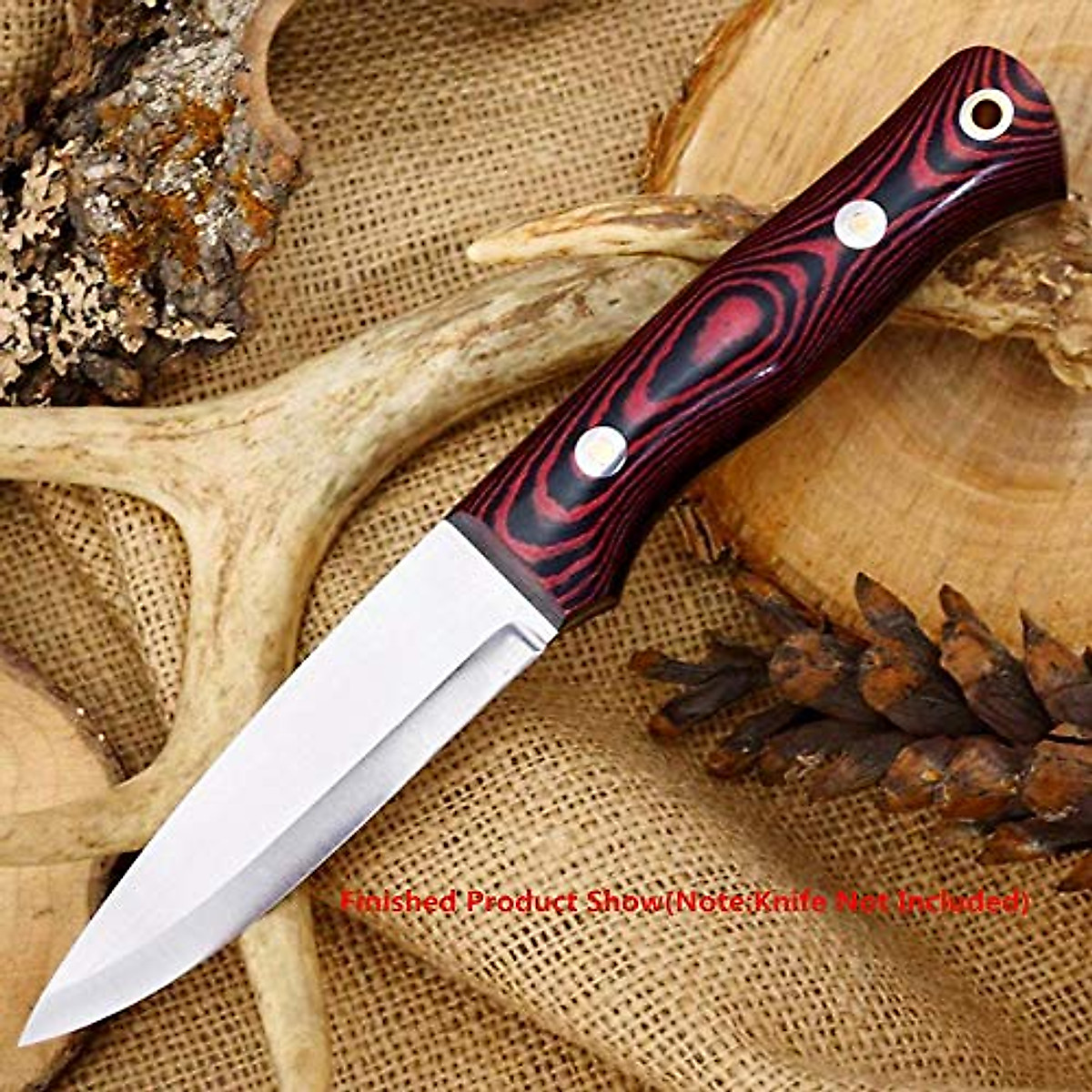 Aibote Micarta Knife Handle Material Slabs Knives Custom DIY Tool for Knife Making Blanks Blades (1pc(Black Red), 160X50X10MM)
