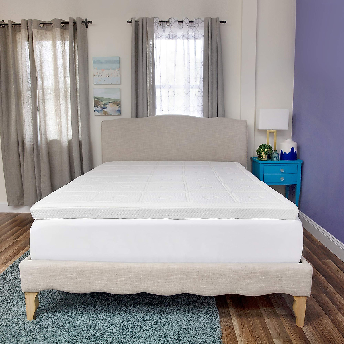 SensorPEDIC Luxury Extraordinaire 3-Inch Quilted Memory Foam Mattress Topper, Twin Size, White