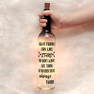 BESTSWEETIE Valentines Day Gifts for Friends Gifts for Friends Female Friend Gifts Gifts for Friends Women Friendship Gifts for Women Lighted Wine Bottle Black