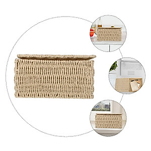 CHILDWEET 150cm Beige Wicker Storage Basket with Lid, Multipurpose Basket for Home, Kids, Office, Decor, Organization