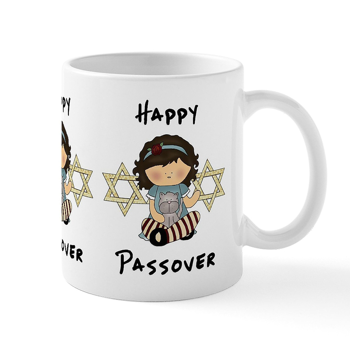CafePress Happy Passover Girl Mug Ceramic Coffee Mug, Tea Cup 11 oz