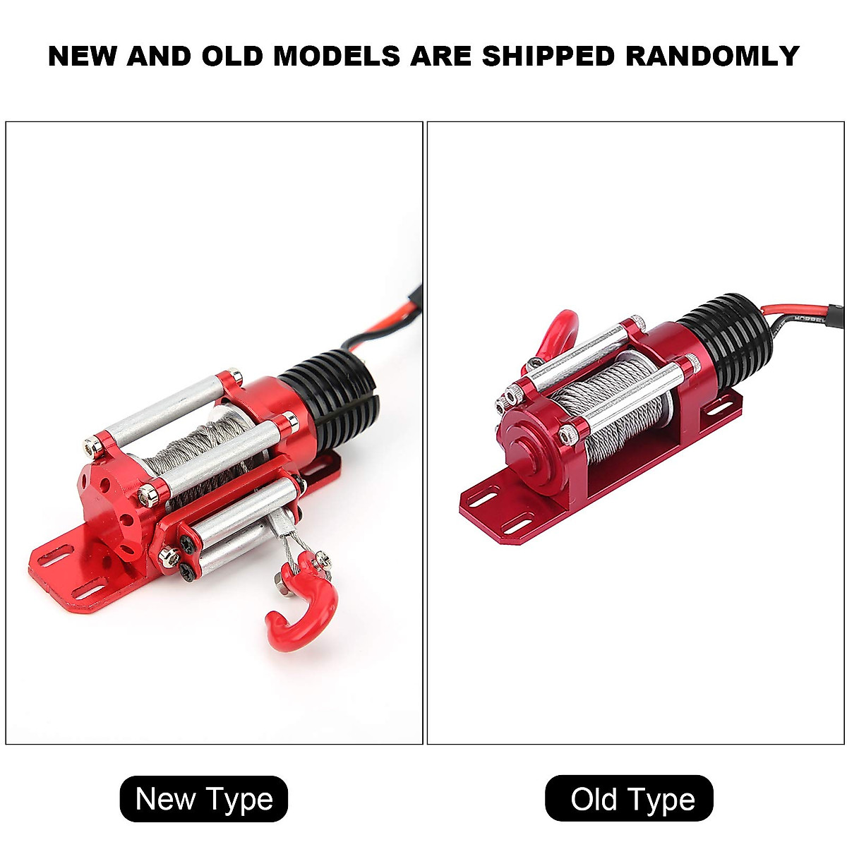 RC Winch, 1/10 Scale RC Metal Steel RC Crawler Winch RC Model Vehicle Winch with Remote Controller for Traxxas HSP Redcat Axial SCX10 D90 HPI 1:10 RC Crawler Climbing Cars