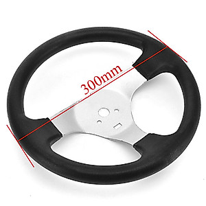 WFLNHB Steering Wheel Steel Kit Gear Rack Pinion Adjustable Shaft Set Replacement for 110cc Go Kart