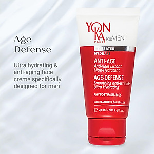 Yon-Ka Mens Age Defense Moisturizer (40ml) Anti-Aging Daily Face Lotion for Dry and Mature Skin, Prevent Wrinkles with Nutrient Rich Creme