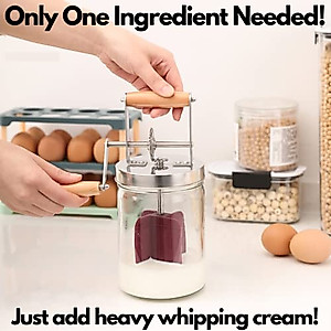 Dazey Butter Churn - Hand Crank Butter Churner- Manual Butter Maker- Beech Wood BUTTER PADDLES INCLUDED. Create Delicious Homemade Butter With Your Own Hand Crank Dazey Butter Churner (Turn N Churn)
