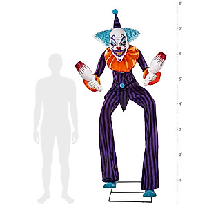 Spirit Halloween 7.9 Ft Stilts Animatronic | Decorations | Animated | Halloween Décor | Clown Animatronic