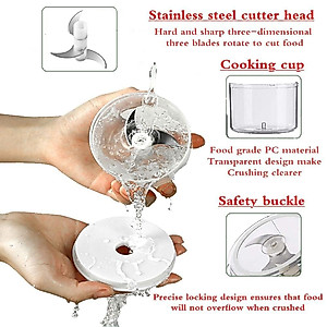 250ML Electric Garlic Chopper, Mini Portable Veggie Chopper, Garlic Grinder Masher Onion Chopper, Blender to Vegetable, Wireless Food Processor for Ginger, Chili, Fruit, Meat, etc