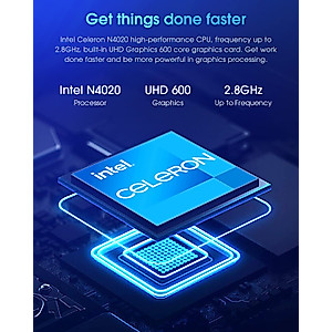 CHUWI HeroBook Pro 14.1'' Laptop, 8GB RAM 256GB SSD, Windows 11 Laptop, 1TB SSD Expand, Intel Celeron N4020(up to 2.8GHz), 2K FHD IPS Display, Ultra Slim, Mini-HDMI, 5G WiFi, BT4.2, Webcam,TF Card