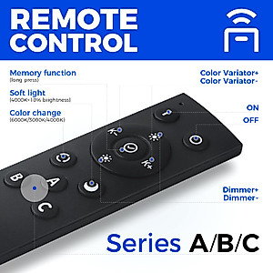 Barrina 9FT x 5FT 5568 Remote Series LED Linear Light Rectangular Set, 2nd-Generation, 45W Seamless Connection, 3000K to 6000K Color Changing Hanging Commercial Shop Light Fixtures with Remote