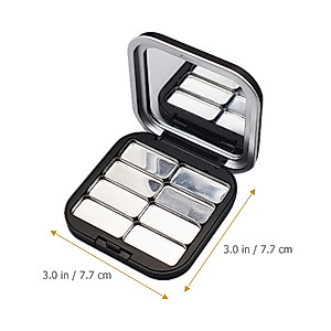 KALLORY 6pcs Empty Magnetic Eyeshadow Palette, Small Makeup Palette Lipstick Compact Containers Cosmetic Sample Storage Cases Magnetic Pallete for Makeup