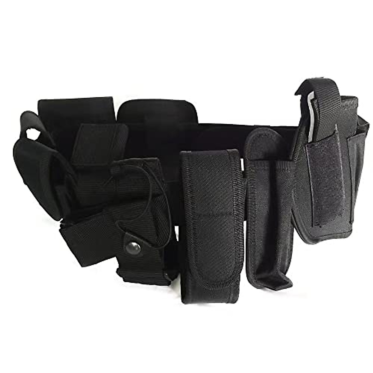 Davi Collection 10 in 1 Tactical Duty Belt, Utility Modular Equipment System Nylon Military Enforcement Belt with Pouches for Security Police, Adjustable 35-45" Black