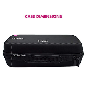 TakeCase Carrying Case Compatible with Nintendo Switch Lite - Includes Pouch That Fits Adapter/Charger, Accessories, and 16 Games Storage - Perfect for Travel - Pink/Black