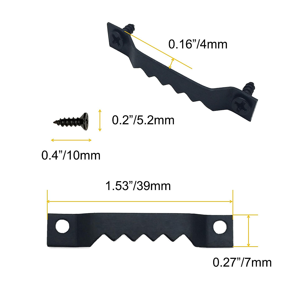 EesTeck 50 Pack Small Sawtooth Picture Hangers Steel Picture Hanging Picture Frames Hangers with Screws Picture Hang Solutions, for Hanging Clock Paintings Artwork Picture Frame Hook Photos (Black)