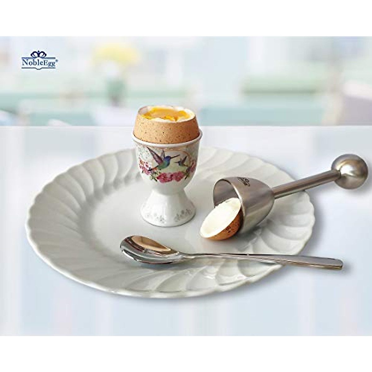 NobleEgg Egg Spoons for Soft Boiled Eggs | 18/10 Stainless Steel | 5.5 inches | Set of 4