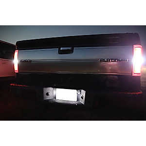 iJDMTOY OEM-Fit 3W Full LED License Plate Light Assembly Kit Compatible with Ford F150 Ranger Raptor Explorer Sport Trac, Powered by 3pcs Xenon White LED Diodes
