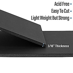 Golden State Art, Pack of 10, 3/16" Thick, 11x14 Black Foam Boards (11x14, Black)