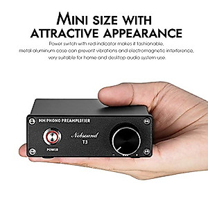 MM Phono Preamplifier, Hi-Fi Turntable Preamp for Home Audio/Record Player/Stereo Amplifier/Active Speaker [Nobsound T3]
