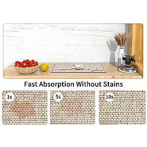 Herda Coffee Machine Mat, 22 * 14in Large Absorbent Coffee Bar Mat Quick Drying | No-Slip | Spill-Proof Coffee Bar Accessories for Espresso Machine Coffee Maker Coffee Pots on Kitchen Countertop