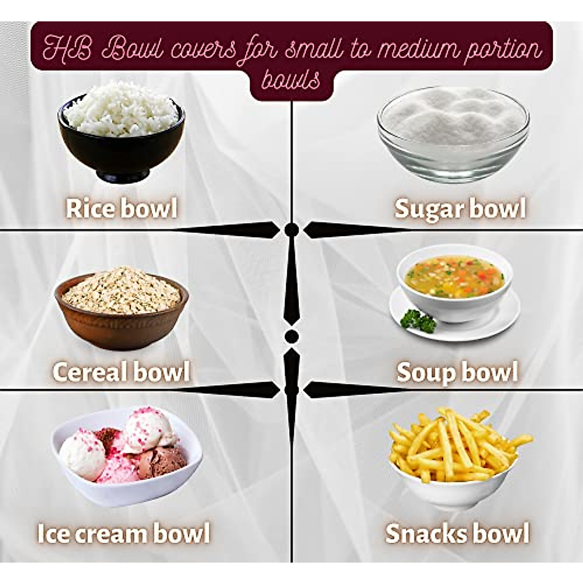 Hell Blues HB 100% Organic Elastic Food Bowl 4-Pack Small Bowl/Jar Covers Unbleached Stretched Food Reusable ~ Alternative to Plastic/Foil Covers (Fits upto 4" - 6.5" inches)