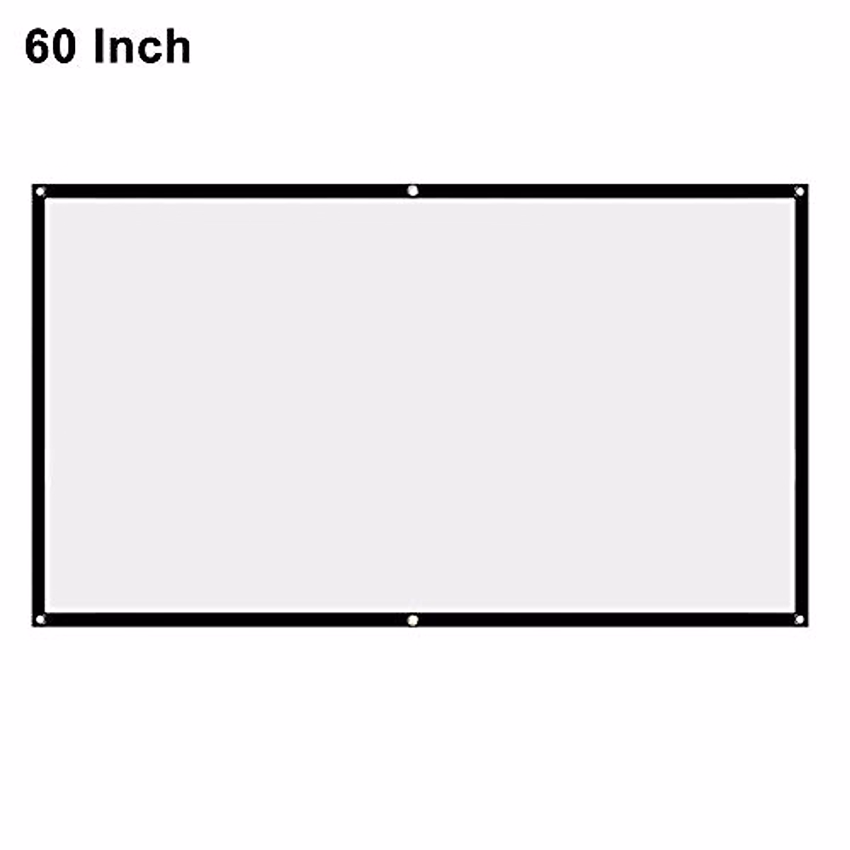 Projector Screen, White Projector Screen, 16:9 No Crease Home Theater Foldable Projection Screen 60"|72"|84"|100"|120"|150"