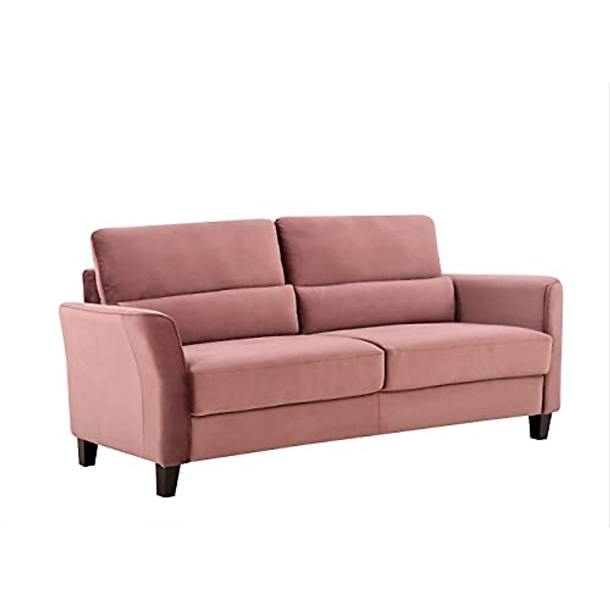Container Furniture Direct Stoughton Mid Century Modern Upholstered Sloped Arms Living Room, Sofa, Natural Pink