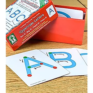 Key Education Uppercase Letters: Textured Touch and Trace Cards—Color-Coded Alphabet Cards with Tracing Points and Directional Arrows, Alphabet Learning and Letter Recognition Skills (26 pc)
