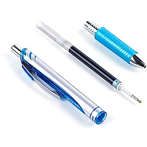 Pentel EnerGel 0.7 mm Liquid Gel Ink Pens - Pack of 5 Sky Blue Deluxe RTX Energel Pens with 3 Refills