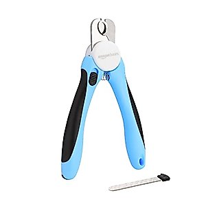 Amazon Basics Pet Nail Clipper and File Professional Grooming Tool with Non-Slip Handle and Safety Guard