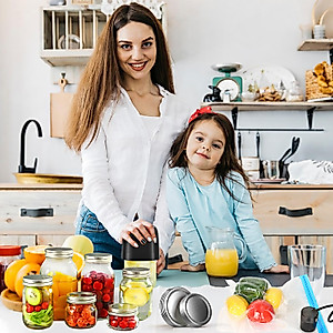 Electric Mason Jar Vacuum Sealer Kit for Wide and Regular Mouth, HUIJUTCHEN Cordless Mason Jar Sealer Vacuum Kit with LED Display for Power, Work Time, Mason Jar Sealer Vacuum (Auto Pause)