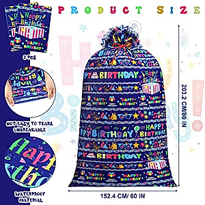2 Pcs 80 x 60 in Jumbo Bike Gift Bags Extra Large Birthday Gift Bags for Girls Large Plastic Present Bags Birthday Gift Sack for Heavy Large Birthday Party Gifts Bags Baby Shower Favors Bag (Blue)
