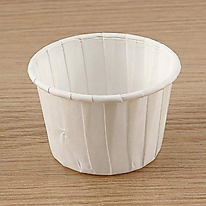 KEILEOHO 800 Pack 2 OZ Treated Paper Souffle Portion Cups, Food Grade Paper Condiment Cups for Condiments, Samples, Popcorn, Candies, Measuring, White