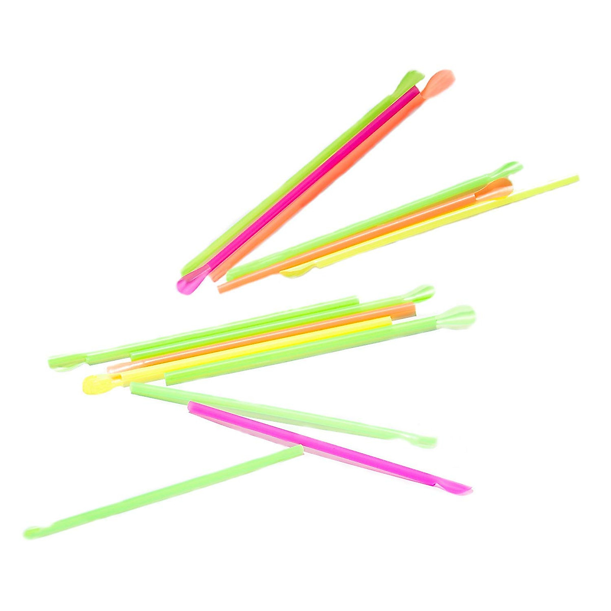 Perfectware 8''Unwrapped Spoon Straw Assorted Colors 400ct.