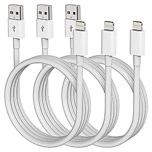 iPhone Charger 6 Feet Apple MFi Certified, Lightning Cable 6FT Fast Charging Cord Compatible with iPhone 14 13 12 11 Pro Max XR XS X 8 7 Plus 6S / iPad/Airpods (3 Pack)