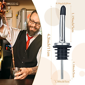 72 Pieces Stainless Steel Bottle Pourers Tapered Liquor Pourers with Rubber Dust Caps Tapered Pour Spouts Set Bar Supplies Vinegar Bottle Dispenser Wine Pourers for Oil Beer Drink Water Bottle