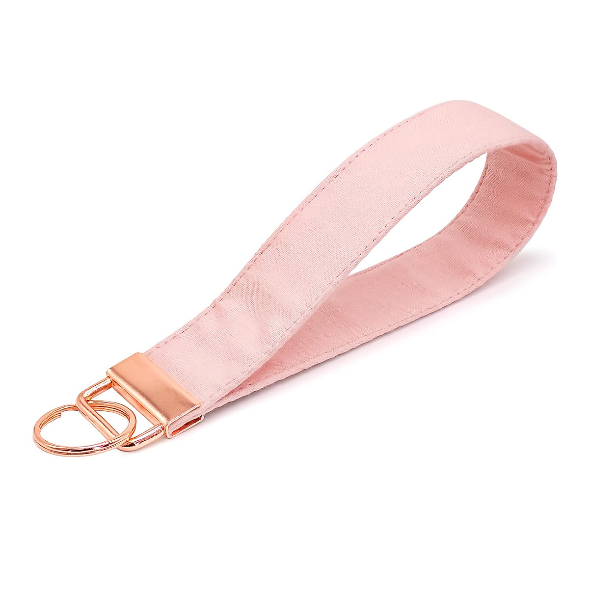 LNKRE JEWELRY Women Pink Fabric Keychain Wristlet - Cute Solid Colored Short Strap Lanyard for Phone, Camera, Car Key