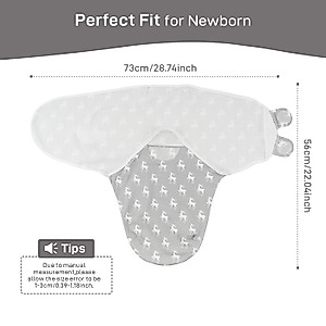 ZIGJOY Swaddle Blanket Cotton Knit Baby Wrap 3-6 Months, 0.5 Tog Newborn Wearable Swaddle Sleep Sacks，Adjustable 2 Pack Infant Sleep Sack for Baby Boy Girl（Star and Fawn）