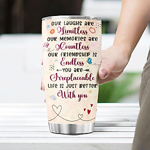 JENOIS Tumbler 20 Oz With Lid And Straw, Best Friend Friendship, Holiday and Christmas Gifts, For Women Tumblers