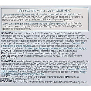 Vichy Aqualia Thermal Mineral Water Gel Moisturizer for Face with 97% Natural Origin Hyaluronic Acid, Dermatologist Recommended for 48-hr Hydration, Mineral Oil & Paraben-Free, 1.69 Fl. Oz