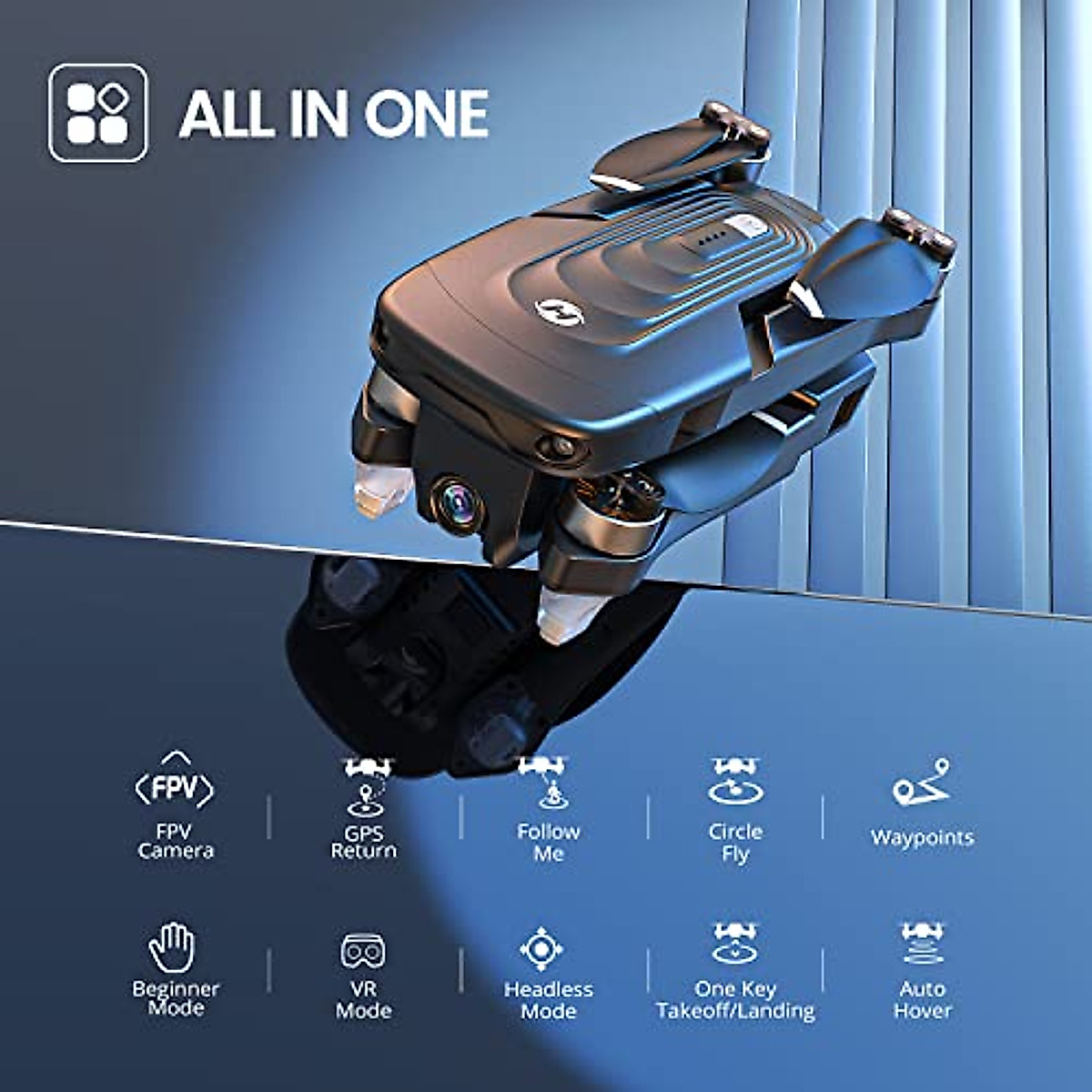 Holy Stone GPS Drone with 4K Camera for Adults, HS175D RC Quadcopter with Auto Return, Follow Me, Brushless Motor, Circle Fly, Waypoint Fly, Altitude Hold, Headless Mode, 46 Mins Long Flight