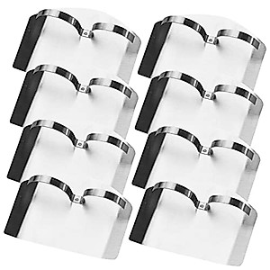 AUTSUPPL 8pcs Kitchen Utensils Holder Kitchen Finger Guards Vegetable Cutting Hand Protector Finger Protective Guard Chopping Dicing Finger Protector Top Gadgets Stainless Steel