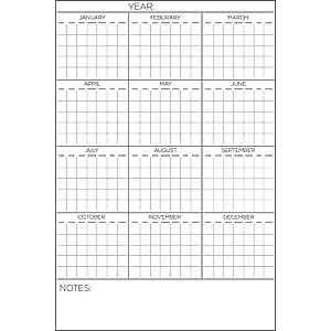 WallPops WPE2713 Yearly Calendar, White & Off-White 24 inch x 36 inch