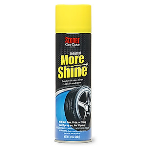 Stoner Car Care 91044 12-Ounce More Shine Original Tire Dressing Spray for Tire and Wheel Care and Long Lasting Tire Shine Rain Resistant Make Faded Tires Look New, Pack of 1