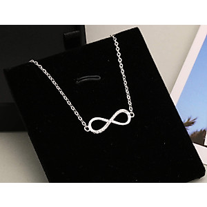 Sllaiss 925 Sterling Silver Infinity Love Bracelet for Women Infinity Endless Love Symbol Charm Adjustable Bracelet White Gold Plated