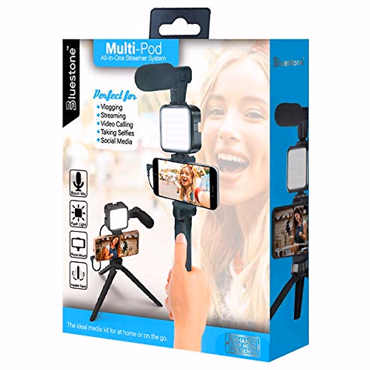 ZV-1 Digital Camera (Black) with Bluestone USB Dual Ring Light Deluxe Vlogging/Streaming Bundle. Includes: Wind Screen, SanDisk Extreme 64GB Card, 12” Gripster Tripod, & Much More.