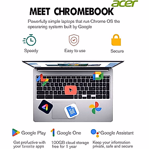 acer Chromebook Light Laptop 2023, 14" FHD Touchscreen IPS, Dual-Core Intel Celeron N4020, 4GB RAM, 128GB Storage (64GB eMMC + 64GB SD), Webcam, WiFi 5, 12+ Hr Battery, Chrome OS, w/MarxsolAccessory