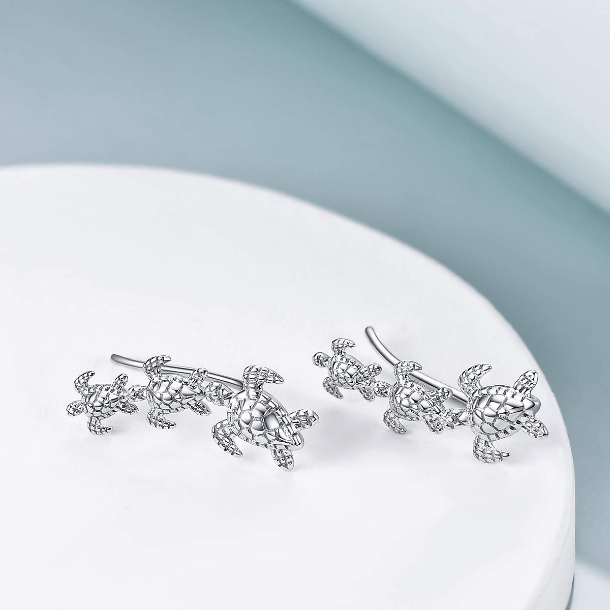 WINNICACA Ear Crawler Earrings for Women Earrings Sterling Silver Ear Climber Earrings for Women sea turtle Jewelry Gifts