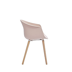 Amazon Brand - Rivet Alva Modern Curved-Back Plastic Dining Chair, 23.2"W, Nude Pink