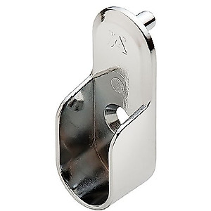 48" Polished Chrome Closet Rod With 2 End Supports