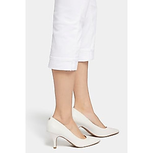NYDJ Women's Marilyn Straight Cuff Cropped Slimming Jeans, Optic White, 10