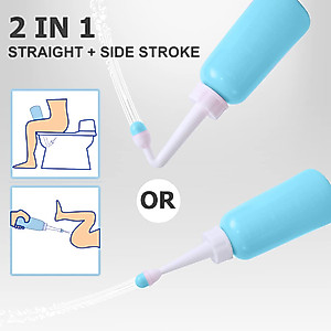 Postpartum Care Bottle, Inverted Nursing Bottle Spray Bottle, Travel Bidet, Woman and Mother and Baby Wash 2 in 1 Handheld Personal Bidet Bottle 500Ml, Resistant to 100ºC, Bonus Bag (Pink)